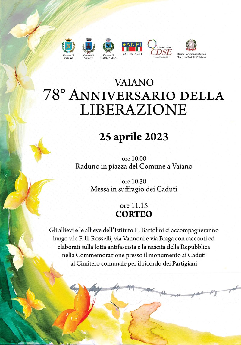 Il 25 aprile a Vaiano in nome della Libertà - Comune di Vaiano
